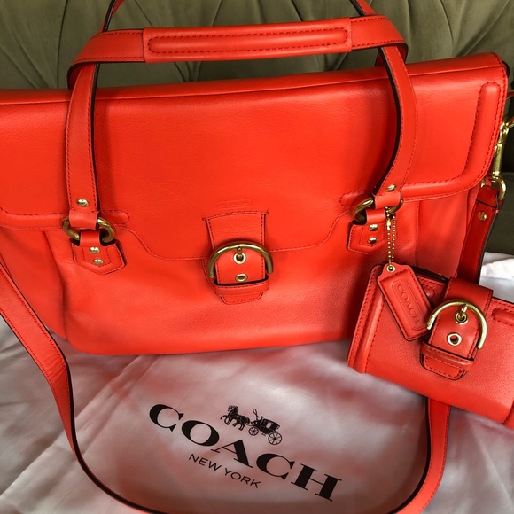 Coach | Bags | Coach Campbell Leather Eva Flap Satchel | Poshmark